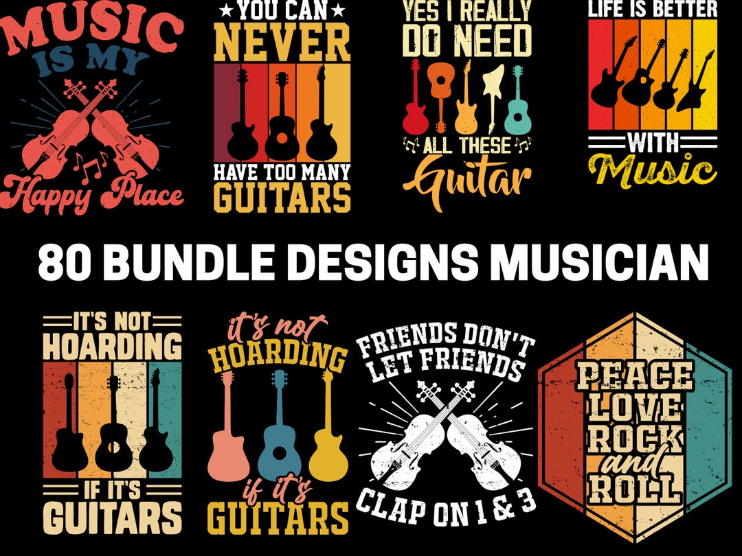 80 Bundle Design Png Eps Music Musician Printing Sublimation Tshirt PNG ...