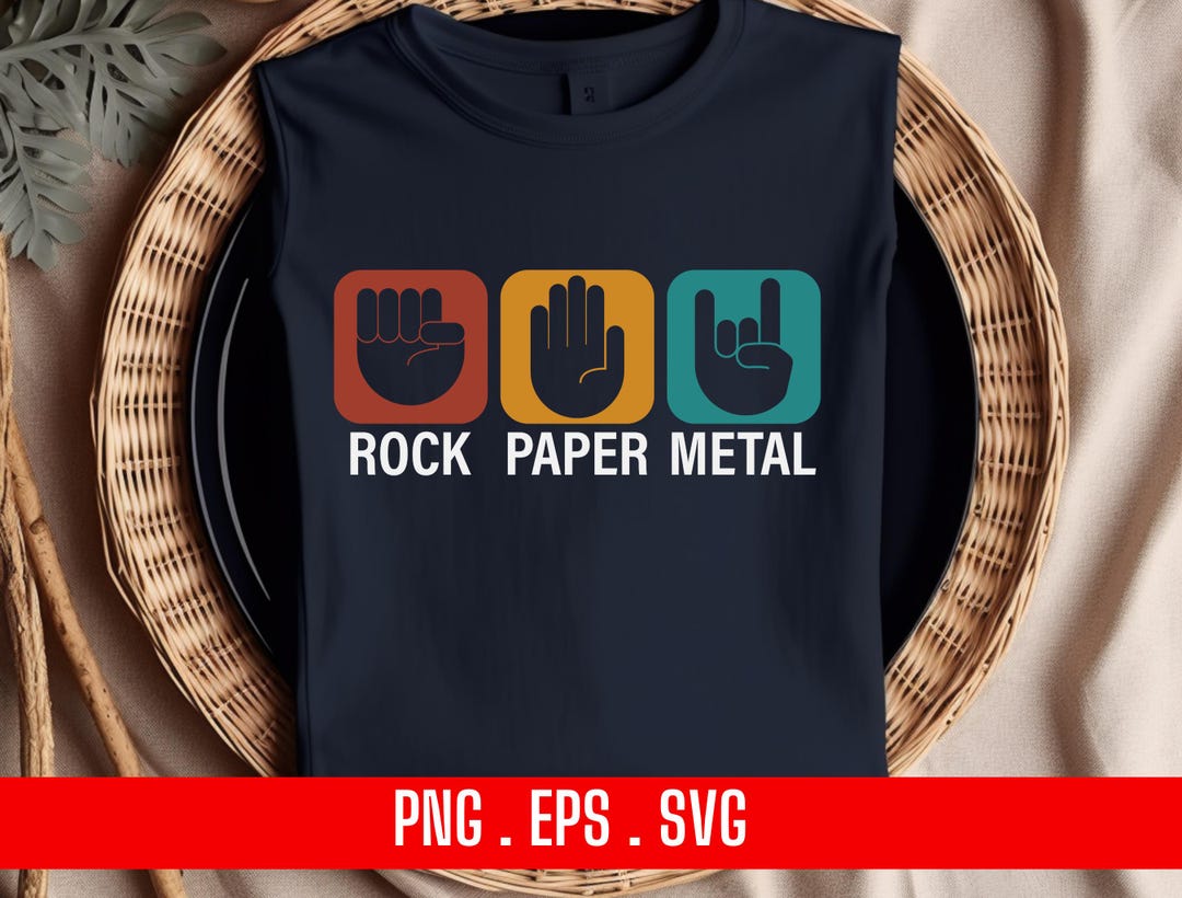 Png Eps Svg Design Rock Paper Metal Music Sublimation Tshirt Printing ...