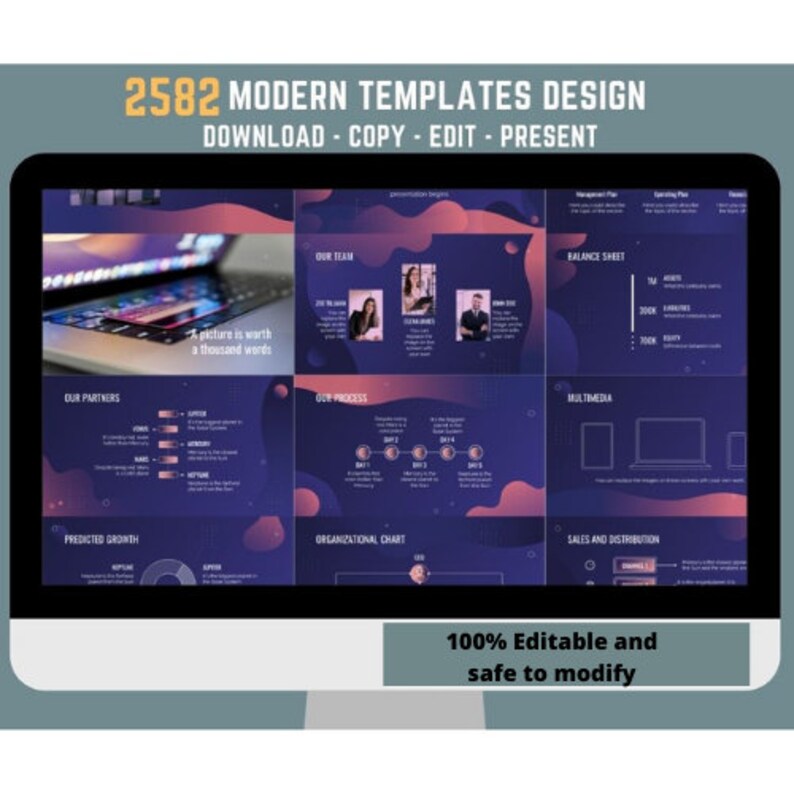 Powerpoint Slides With 2582 Modern Templates PPT Slide Bundle | Etsy