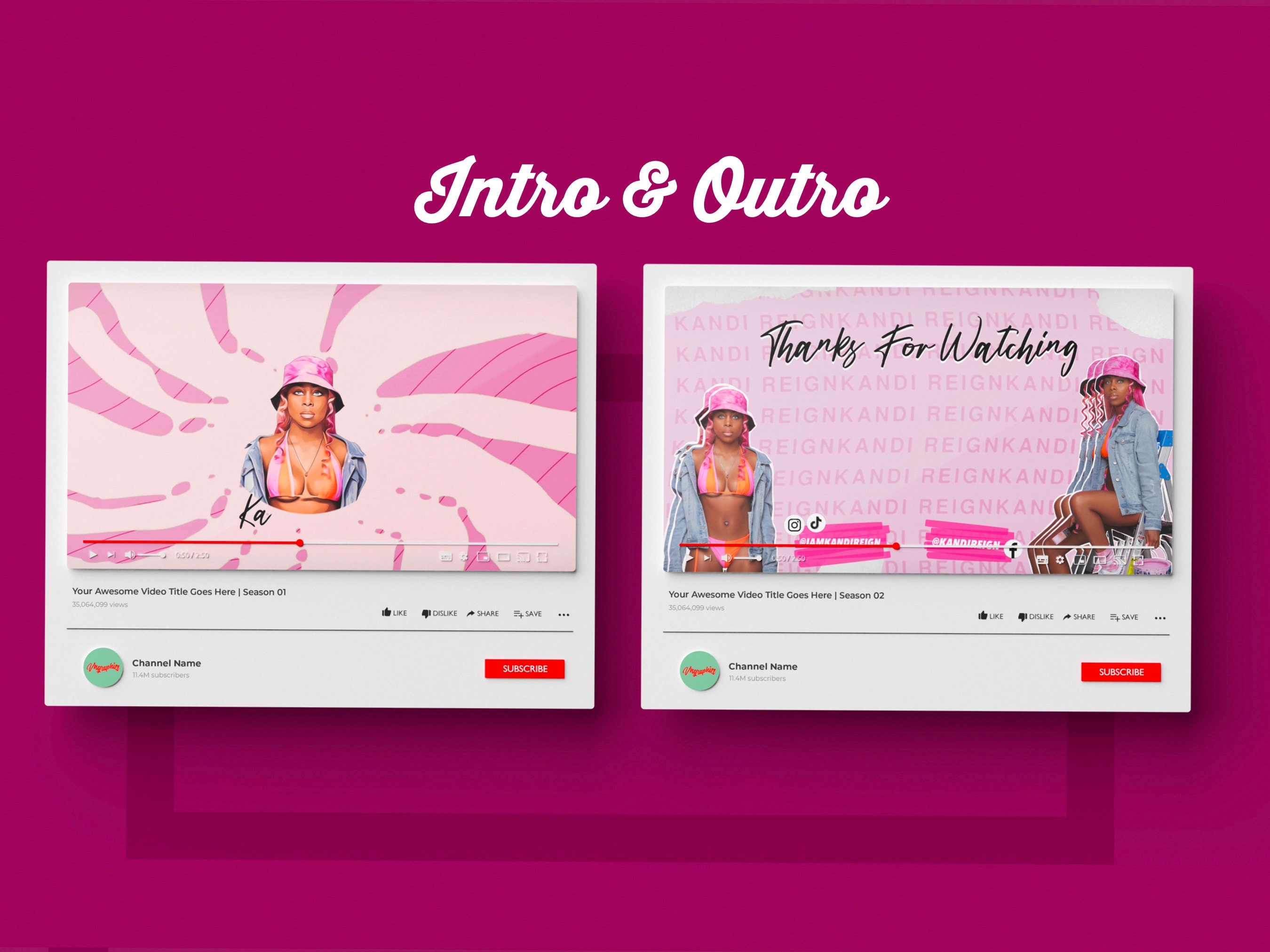 Introducción de Youtube, salida de Youtube, banner de Youtube, paquete ...