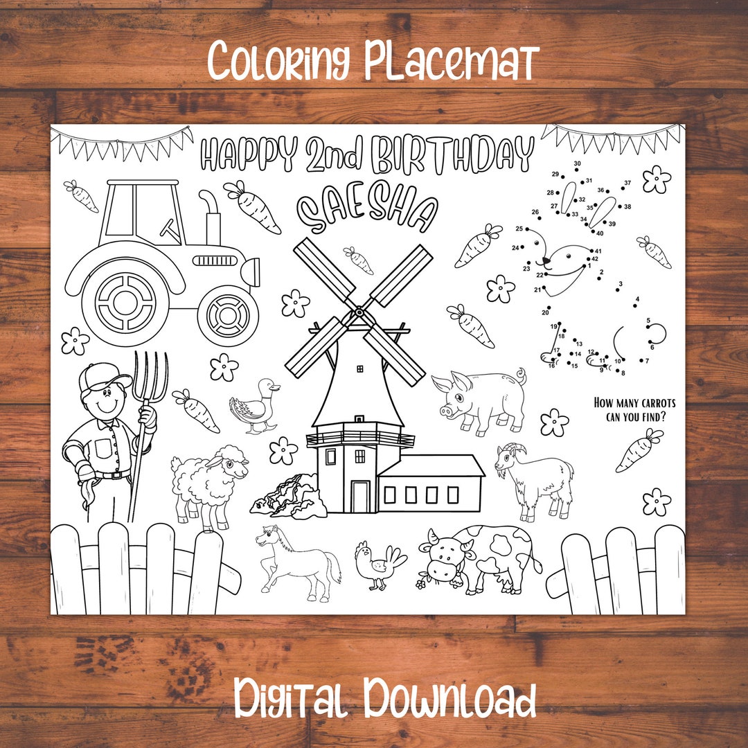 Farm Animal Coloring Sheets, Farm Animals Birthday Decorations ...