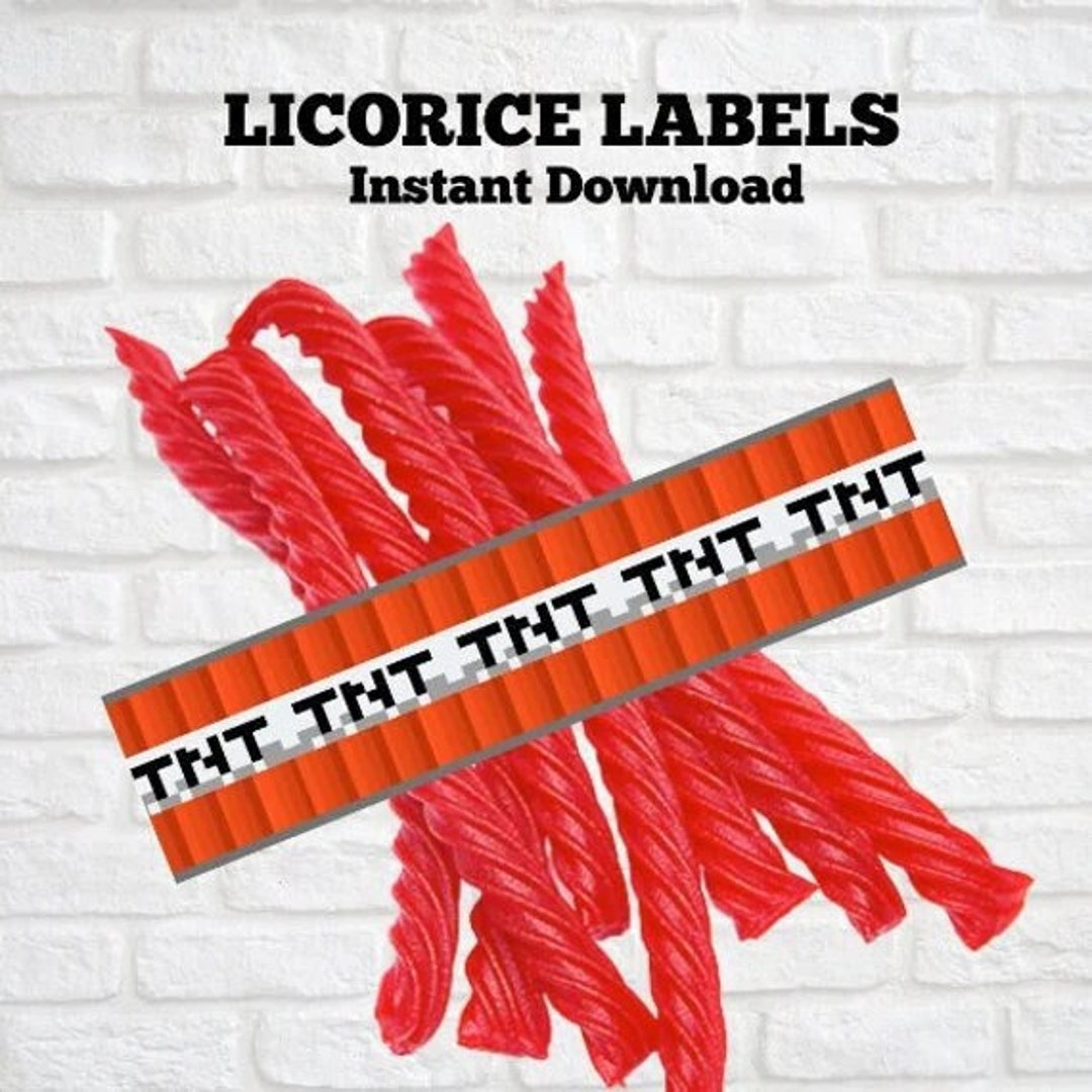 TNT Label, Licorice Candy Labels Birthday, Minecrafter Birthday ...