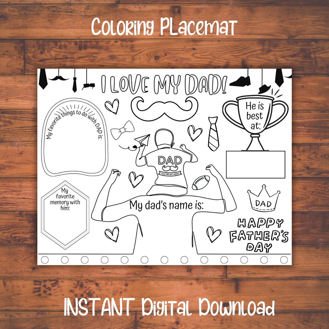 Fathers Day Printable Coloring Page Printable All About Dad Fill In
