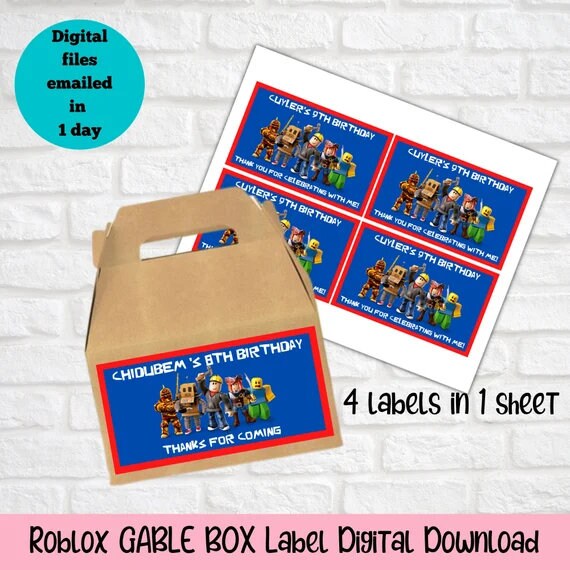 Roblox Sticker Printable, Roblox Party Supplies, Roblox Party ...