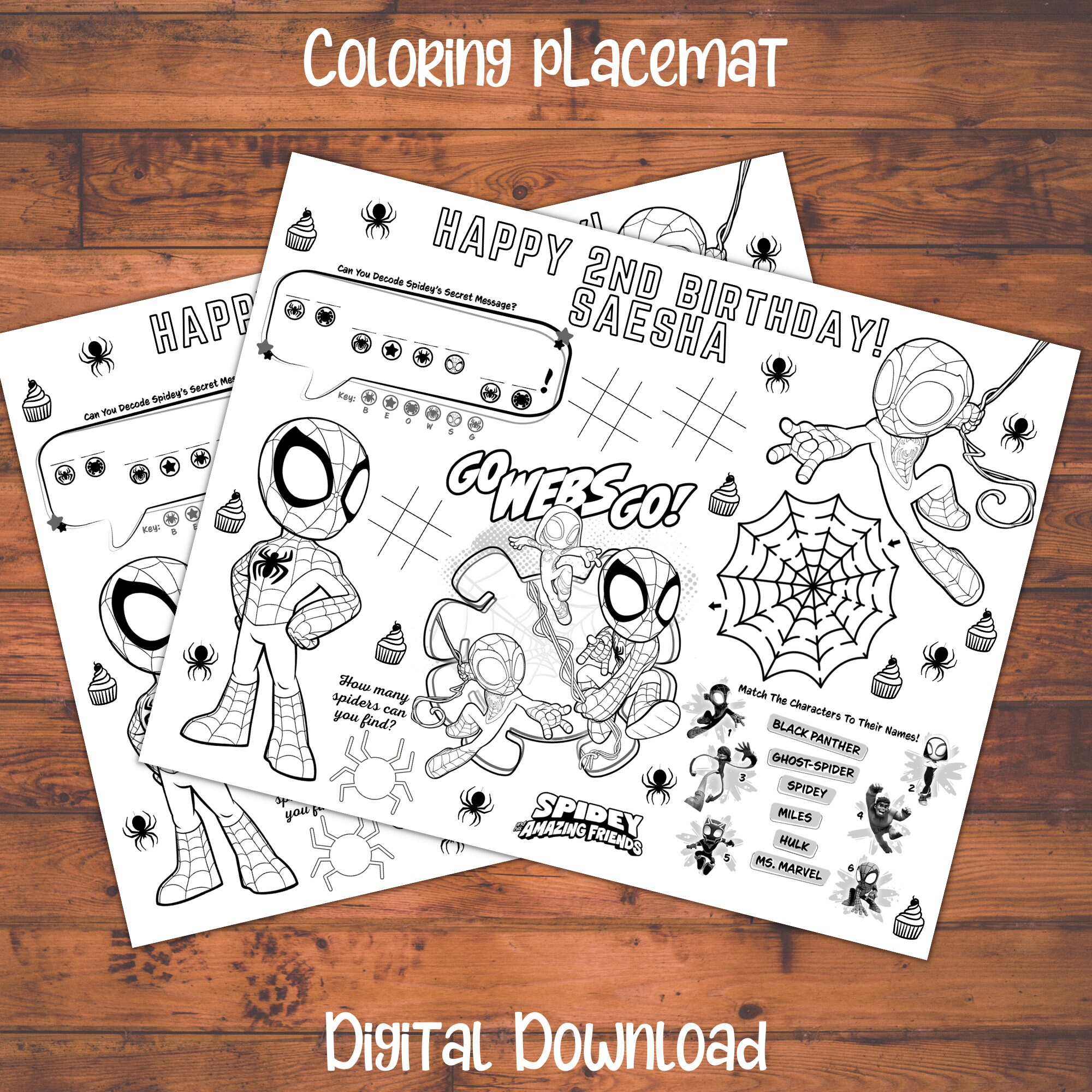 Spidey and His Amazing Friends Coloring Pages Spidey Coloring - Etsy ...