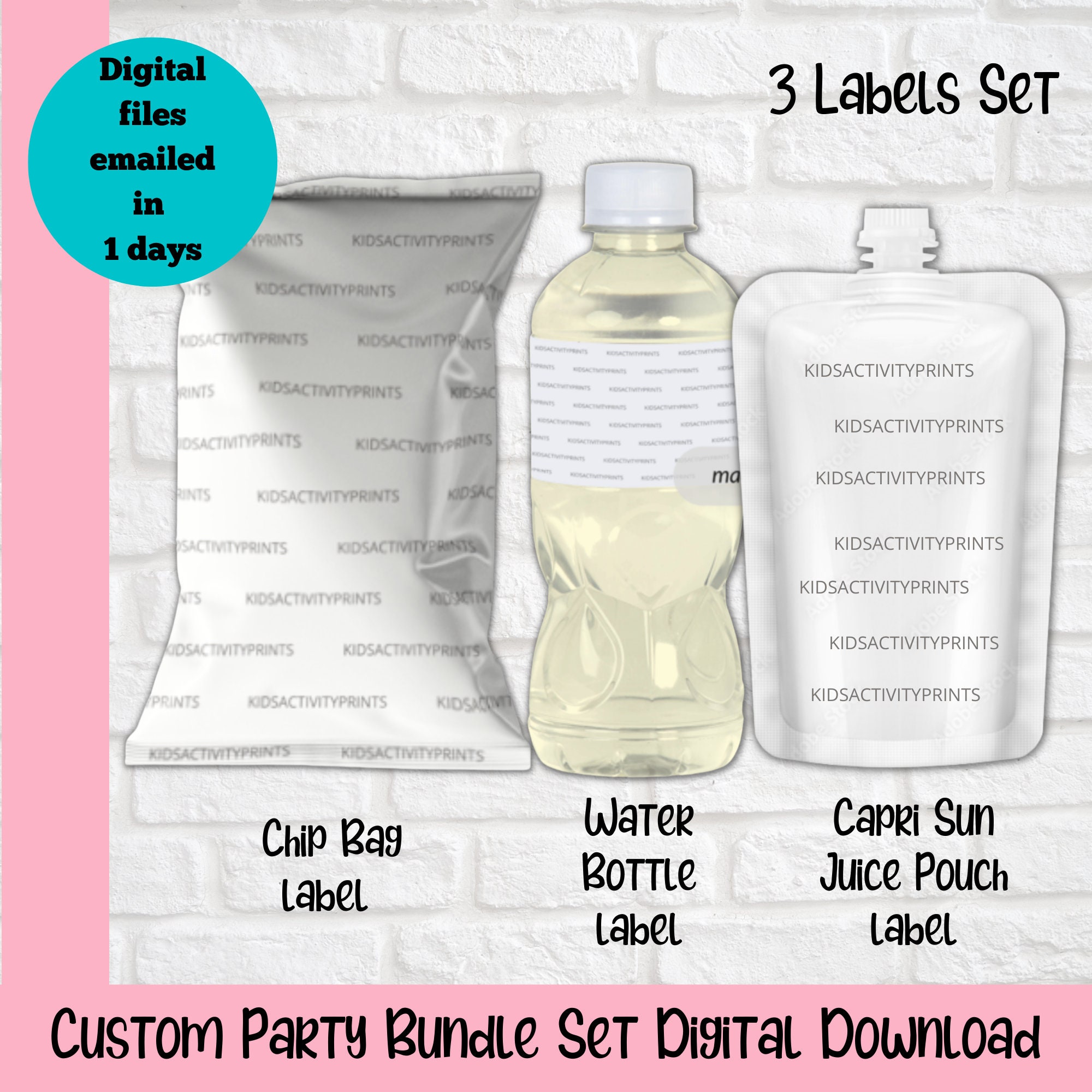 Custom Party Bundle Set, Custom Party Favors, Custom Birthday Labels ...