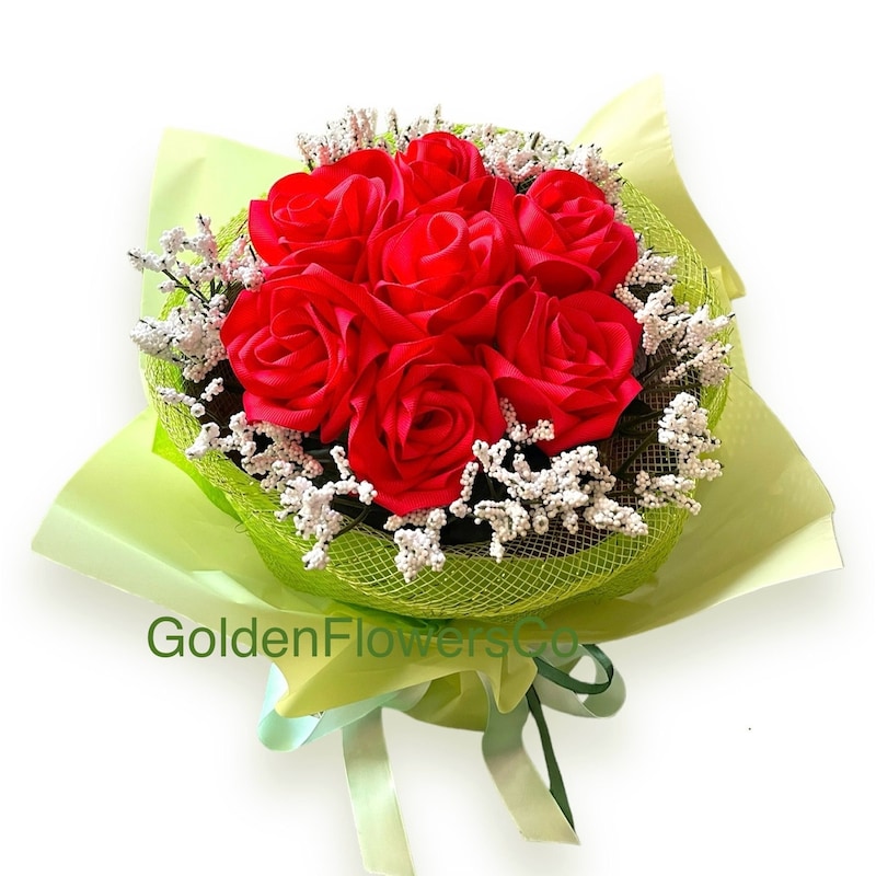 Ribbon Rose Bouquet - Etsy