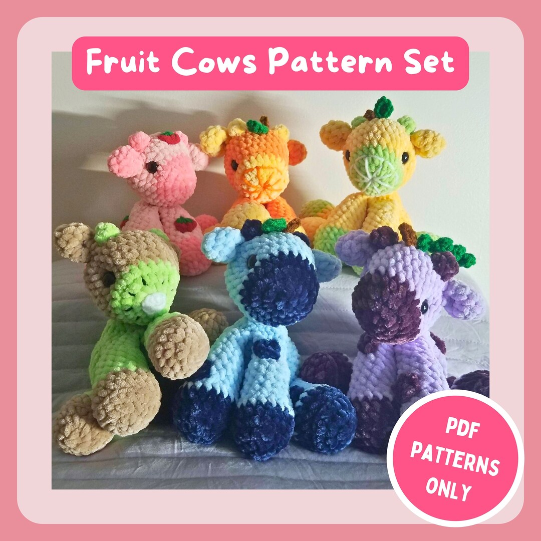 Crochet Fruit Cows Pattern Set - Etsy