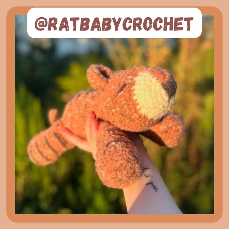 Tobi the Sleepy Tiger Crochet PDF Pattern - Etsy
