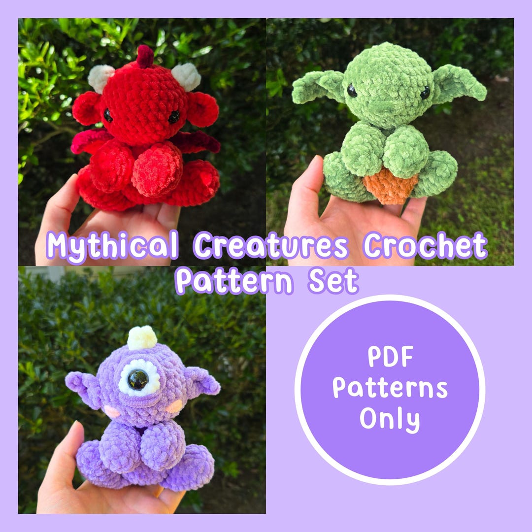 Crochet Mythical Creatures PDF Pattern Set - Etsy