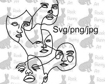 Abstract Faces Svg - Etsy