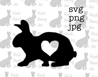 Bunny Heart Bunnies Rabbit Rabbits SVG PNG JPG Digital - Etsy