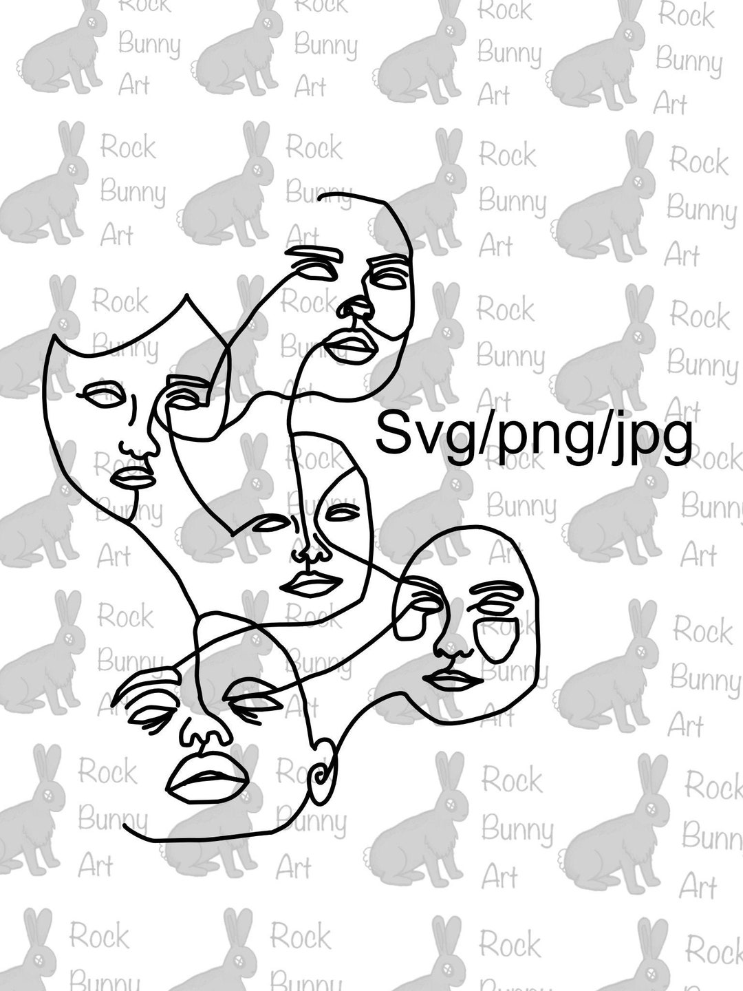 Abstract Faces Svg File, Artsy Svg, Artistic Svg File, Cutfile for ...