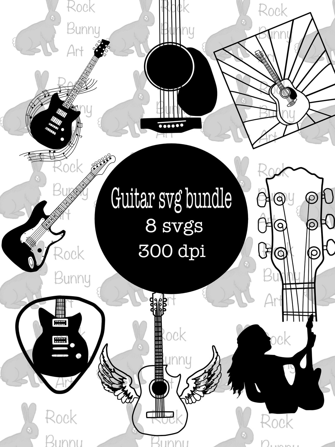 Guitar Svg Bundle, Guitar Svg, Svg Files for Cricut, Music Svg, Guitar ...