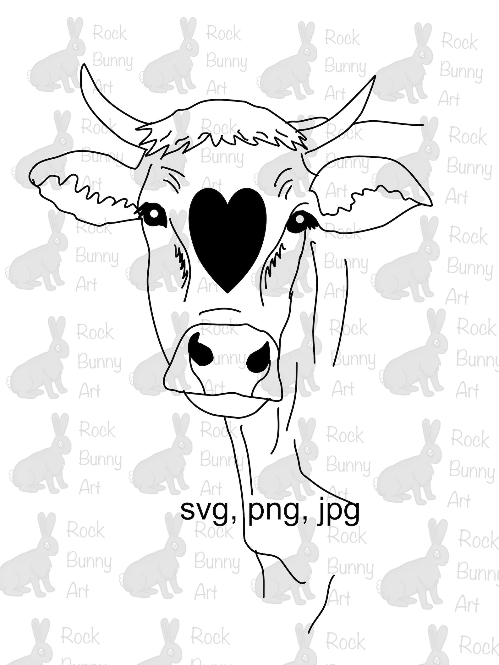 Love Heart Cow Svg, Cow Svg, Cow Vector, Cow Png, Cow Clipart, Cow T ...