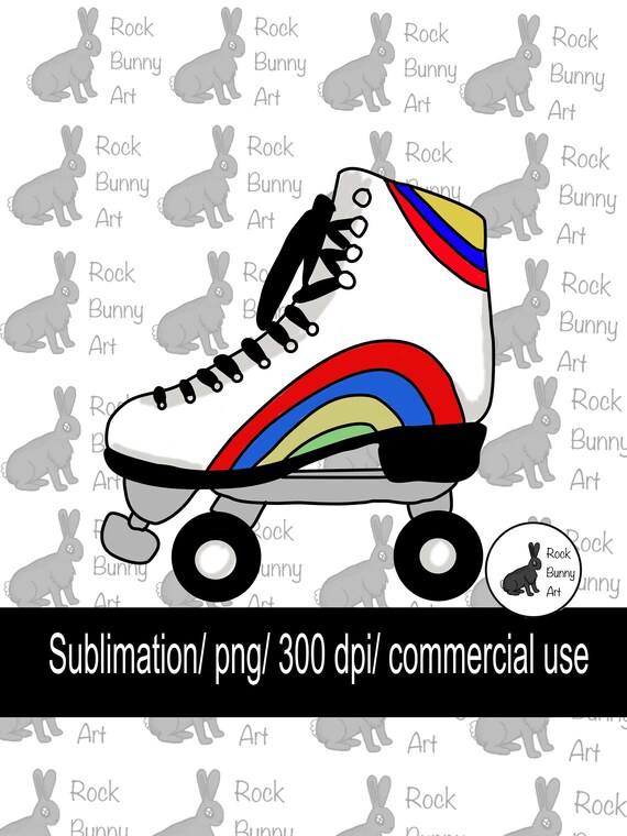Rainbow Roller Skate Clipart