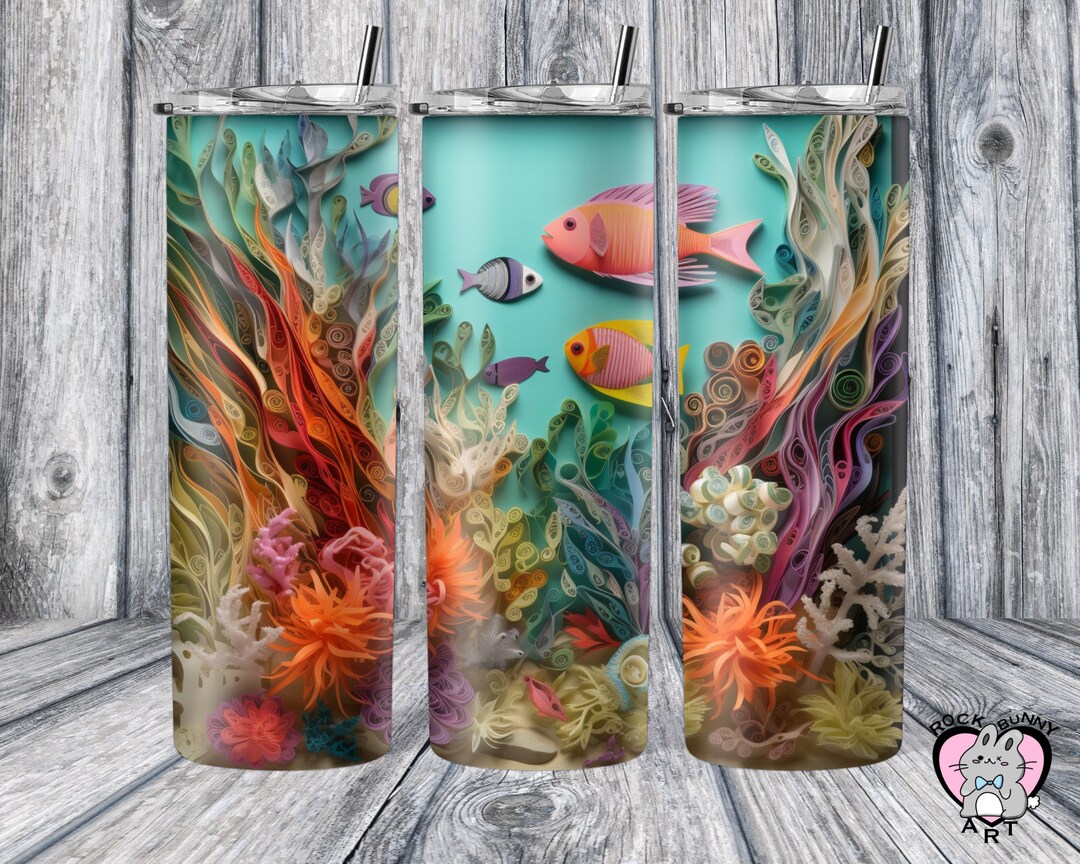 Paper Quilling 20oz Sublimation Tumbler Design Coral Reef 9.2 - Etsy