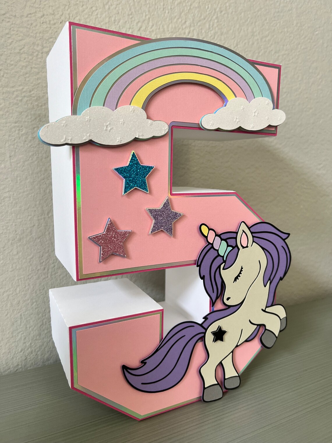 Unicorn, Rainbow Unicorn, 3d Number, Unicorn Birthday Decorations ...