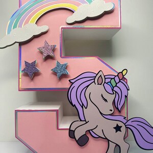 Unicorn Rainbow Unicorn 3d Number Unicorn Birthday - Etsy