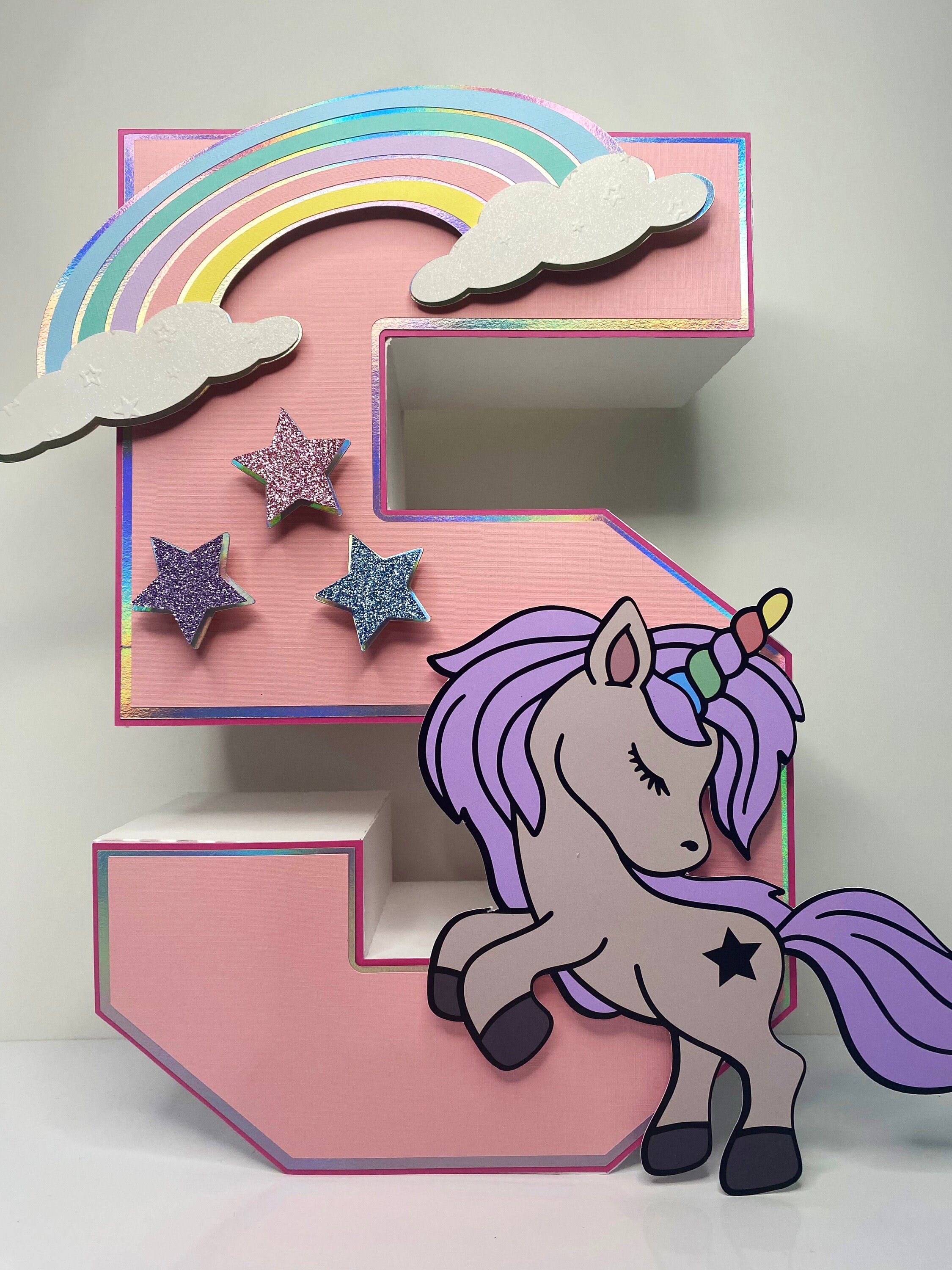Unicorn, Rainbow Unicorn, 3d Number, Unicorn Birthday Decorations ...
