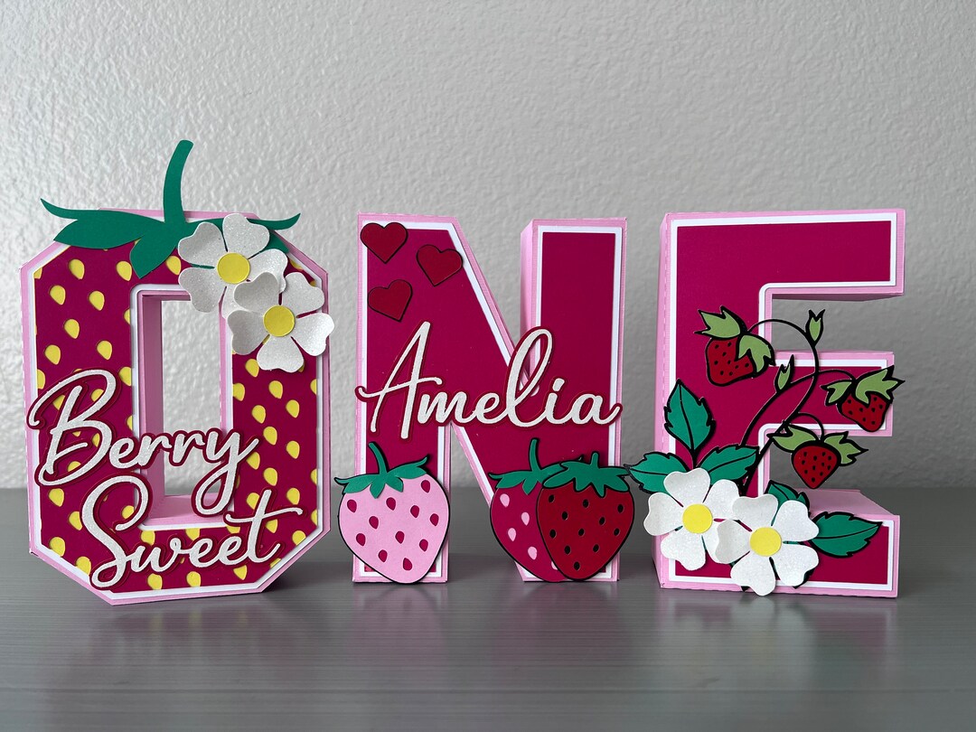 Berry Sweet One, Berry Sweet 3D Letters, Berry Sweet One Decorations ...