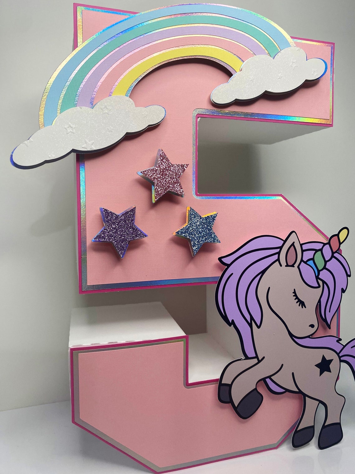 Unicorn, Rainbow Unicorn, 3d Number, Unicorn Birthday Decorations ...