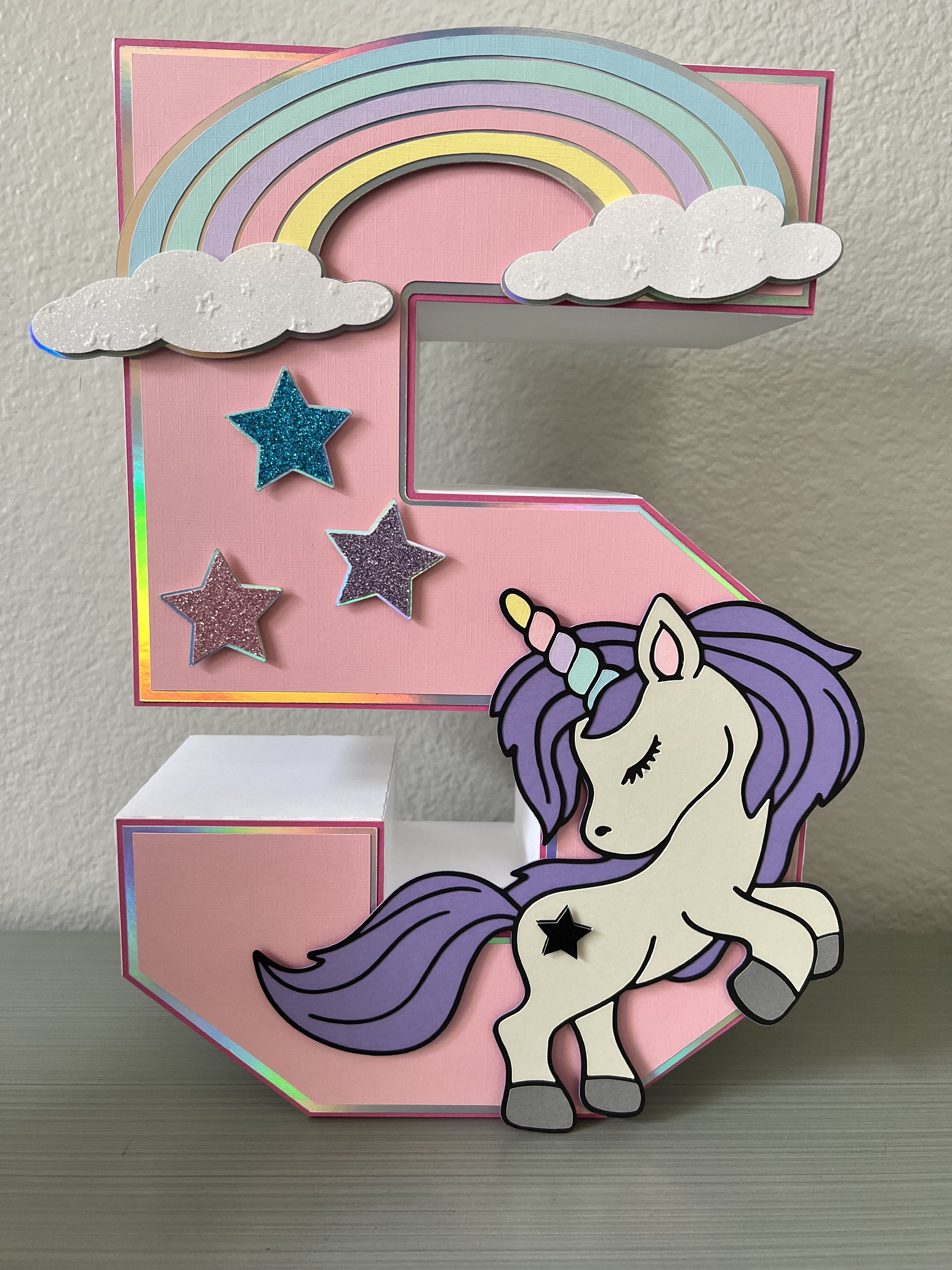 Unicorn, Rainbow Unicorn, 3d Number, Unicorn Birthday Decorations ...