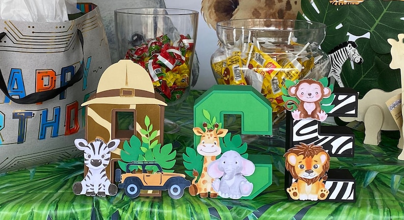 Safari 3D Letters, Wild One Decorations, Two Wild Decorations, Jungle ...