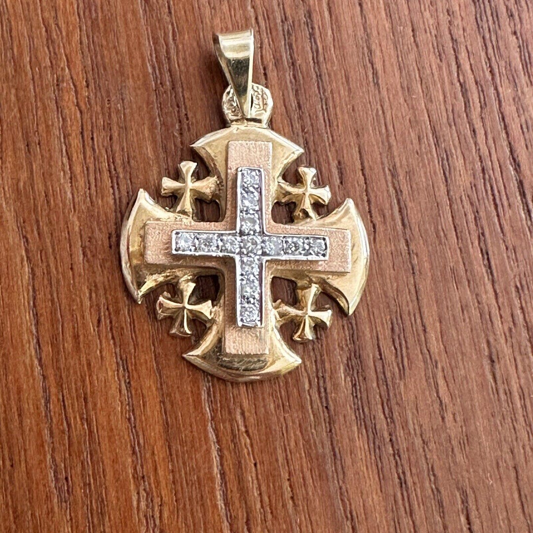 Vintage 18k Templar Cross With Diamonds 5.5 G - Etsy