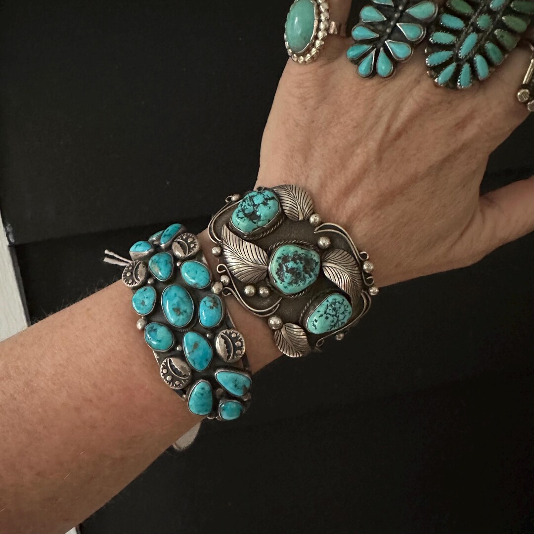 Verdy Jake Sterling Silver Turquoise, Navajo Bracelet 82 G - Etsy