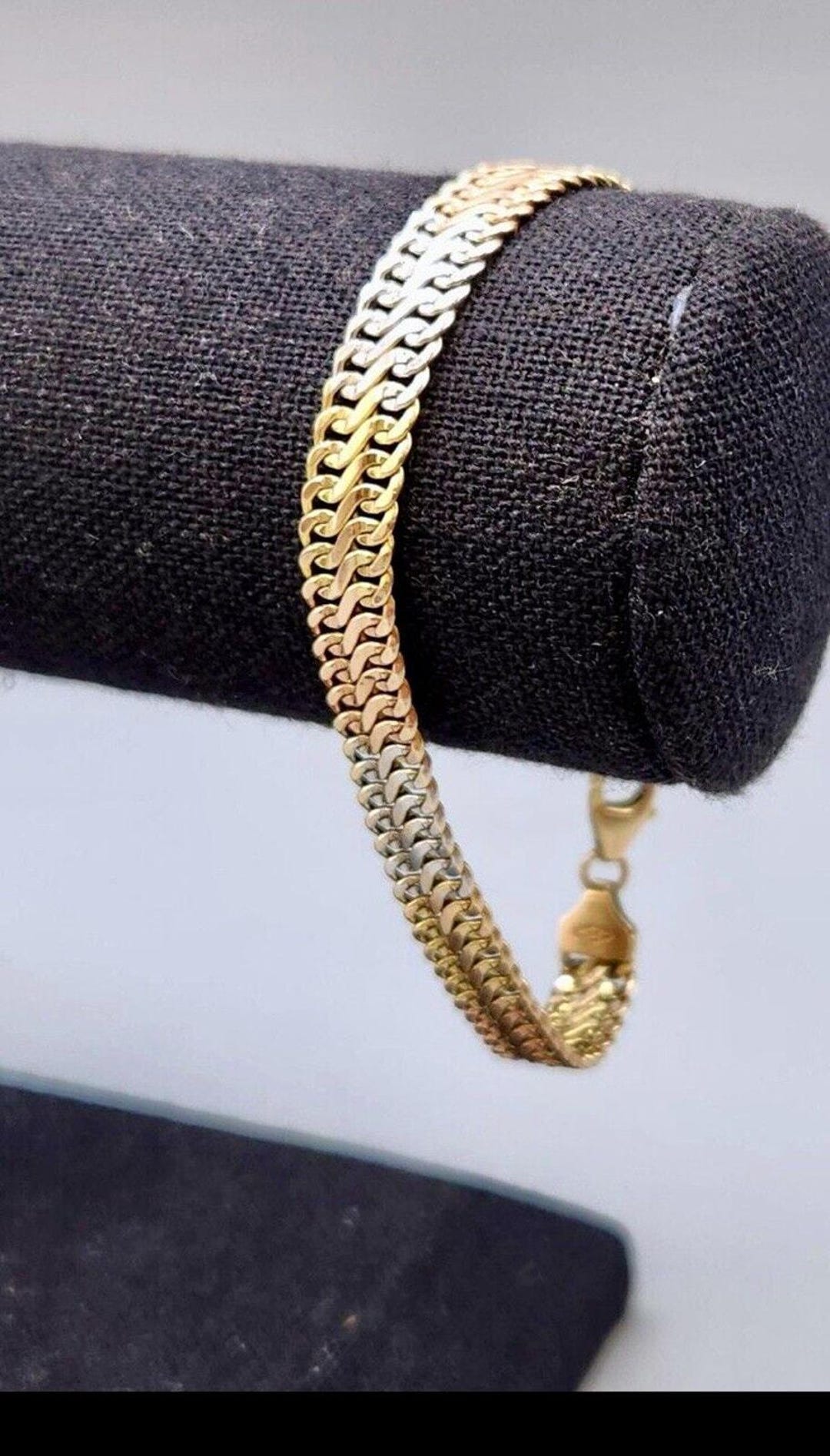 14k Milor Bicolor Chain Bracelet - Etsy