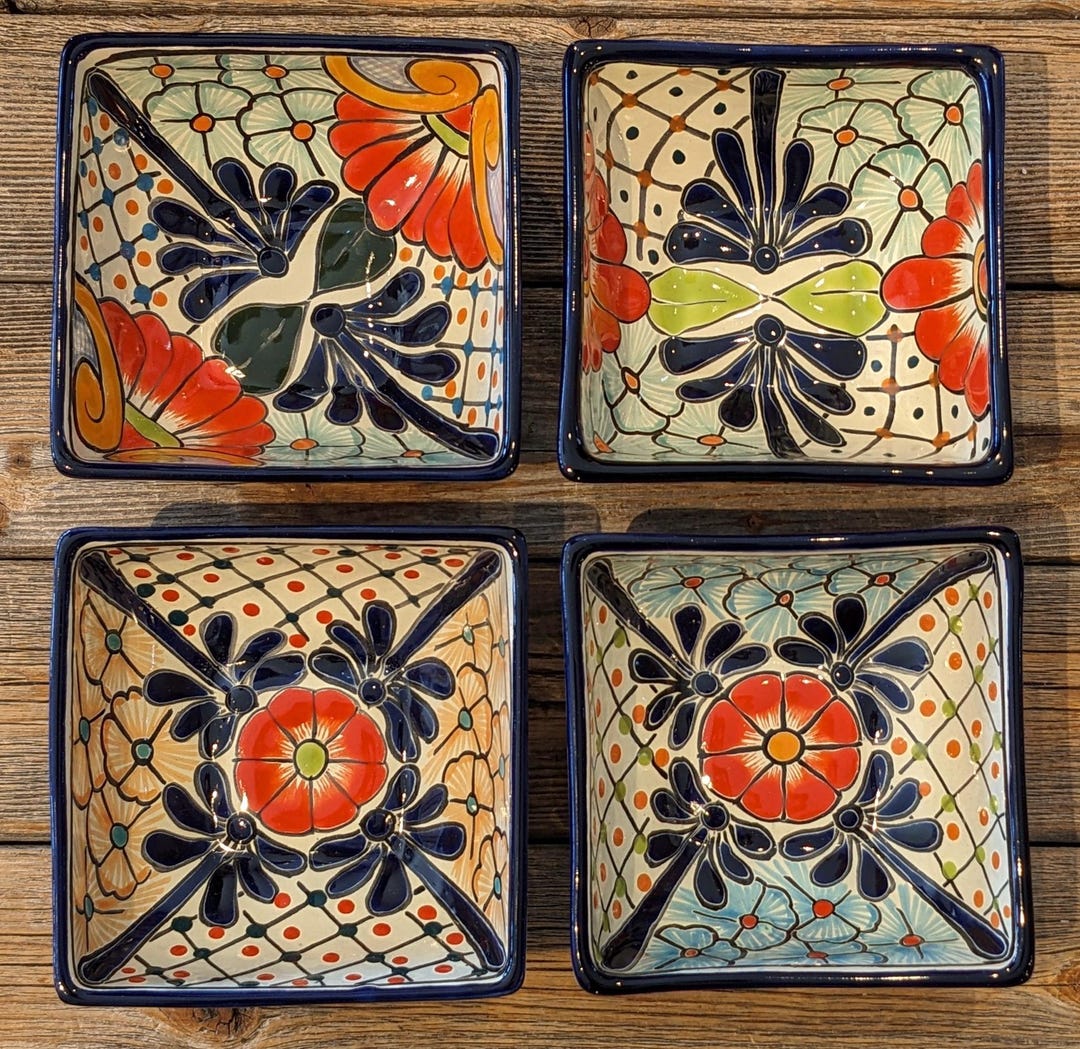 Talavera Ceramic Square Dish, Hand-painted - Etsy