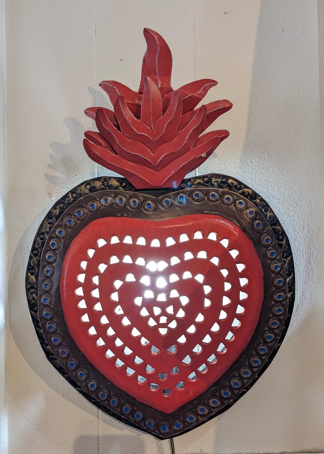 Metal Flaming Heart Sconce - Etsy