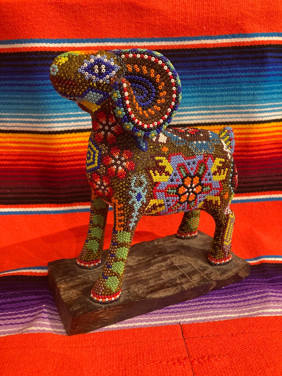 Beautiful Handcrafted Huichol Beaded Ram - Etsy