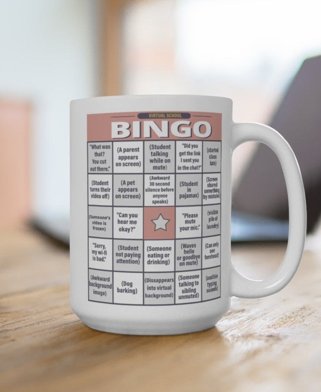 Funny Teacher Gift Virtual School Bingo Teacher Mug Quarantine Teacher ...