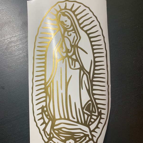 Car Decal Virgen Mary Etsy