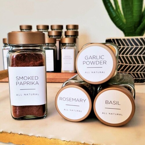 Modern Minimalist Spice Jar Label digital & Editable - Etsy