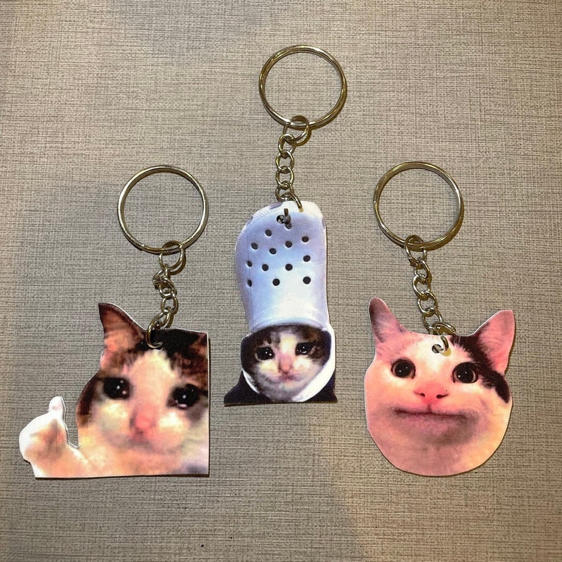 Crying Thumbs up Cat Crocs Cat Meme Keychain or Magnet - Etsy