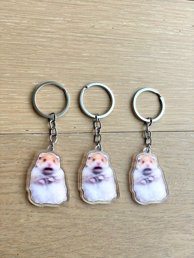 Screaming Hamster Meme Keychain double Sided - Etsy
