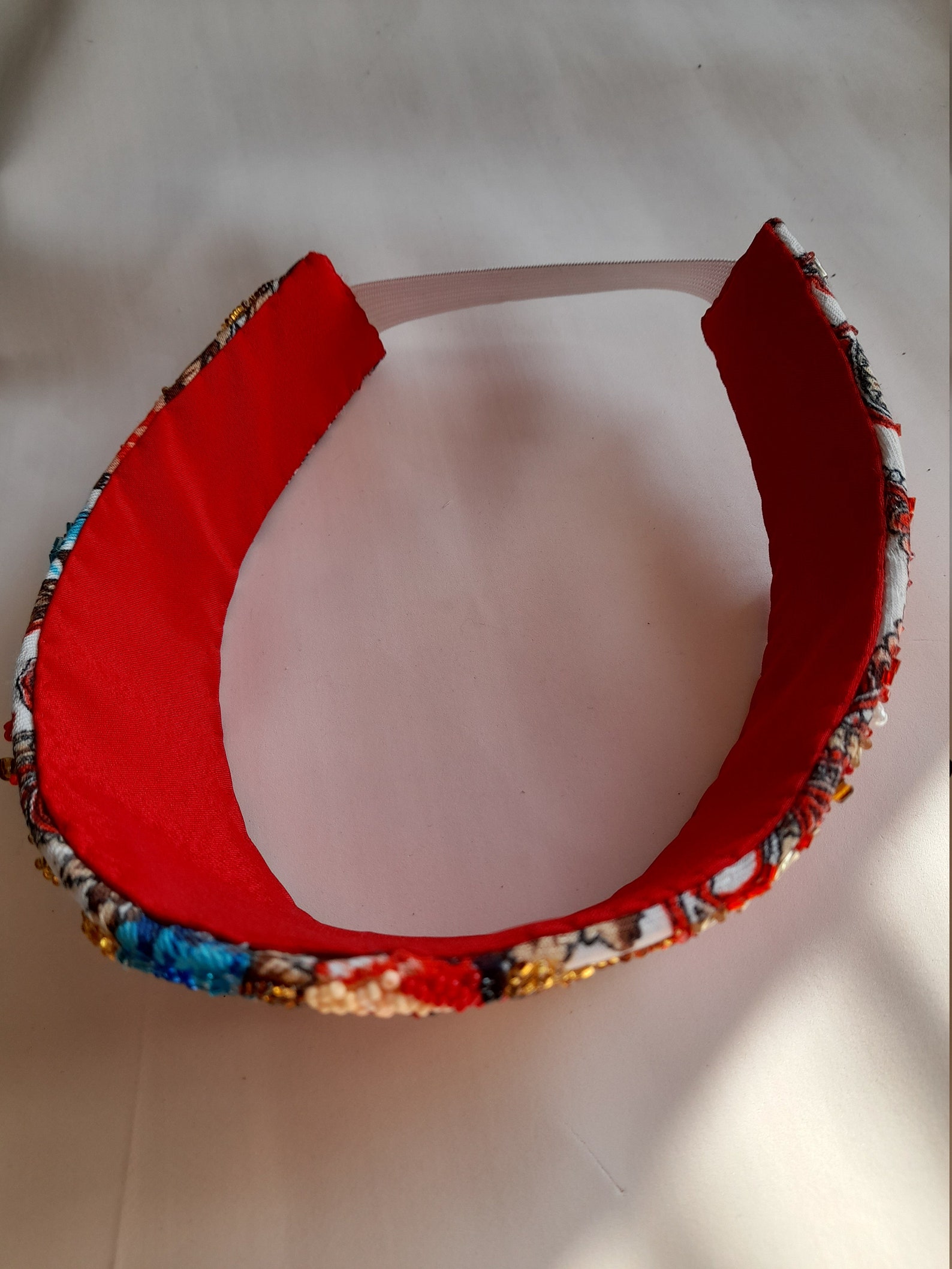 Red Kokoshnik beaded with Flowers traditional Russian | Etsy