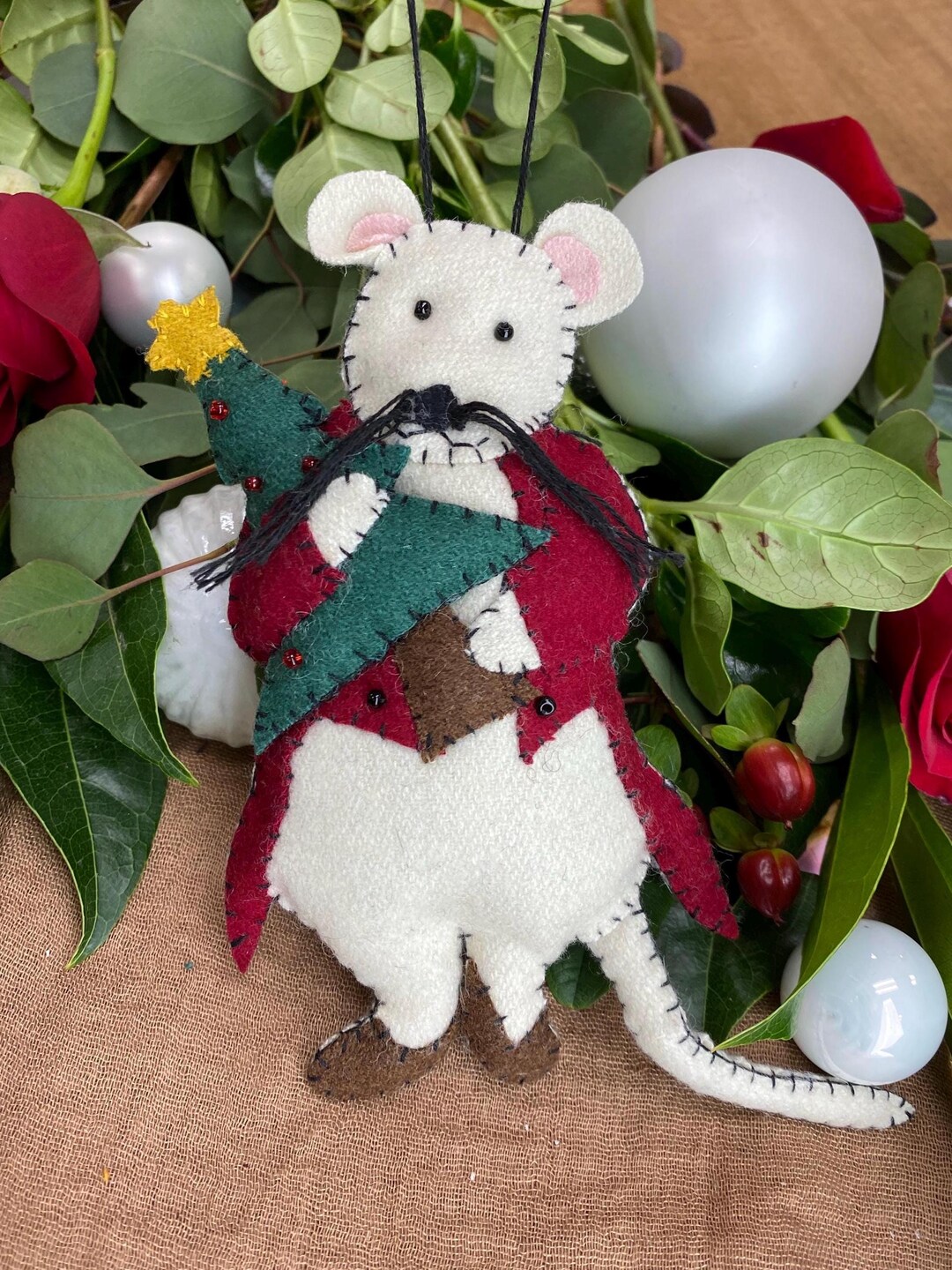 Rat Christmas Decoration Holiday Mouse Ornament for Christmas Tree ...