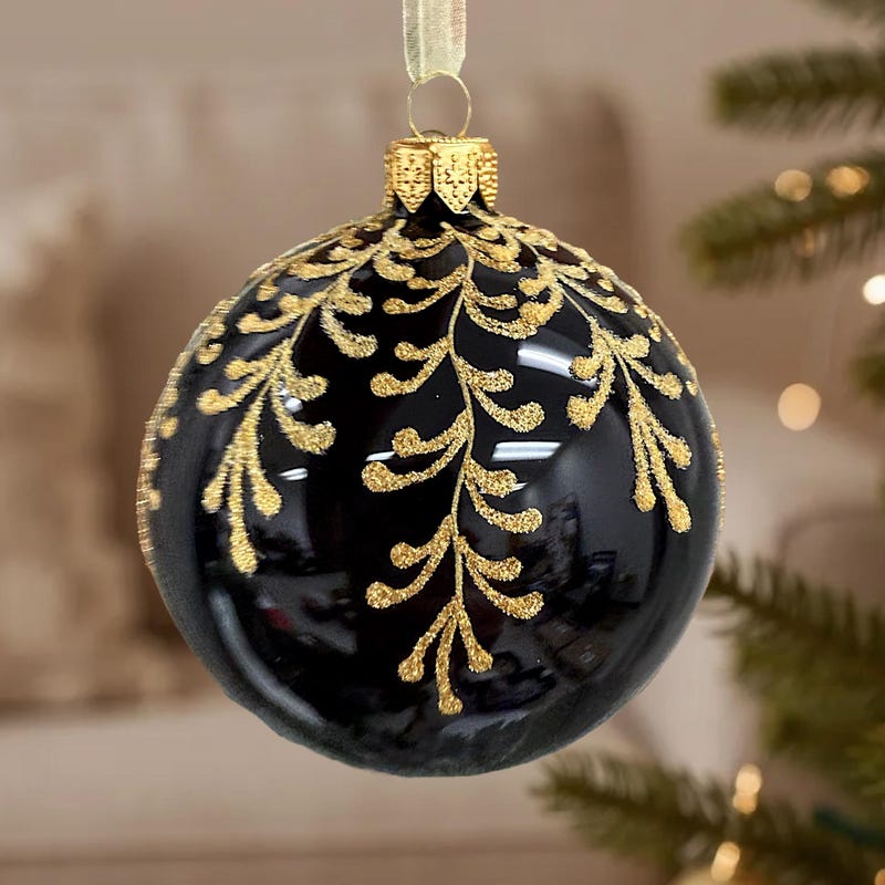 Vintage Glass Bauble Gold - Etsy