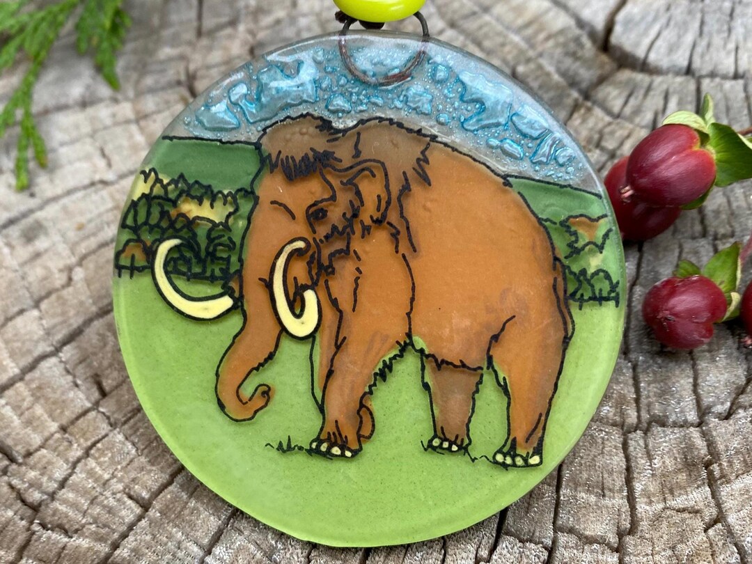 Mammoth Christmas Tree Decoration Ornament - Art Glass Light Catcher ...