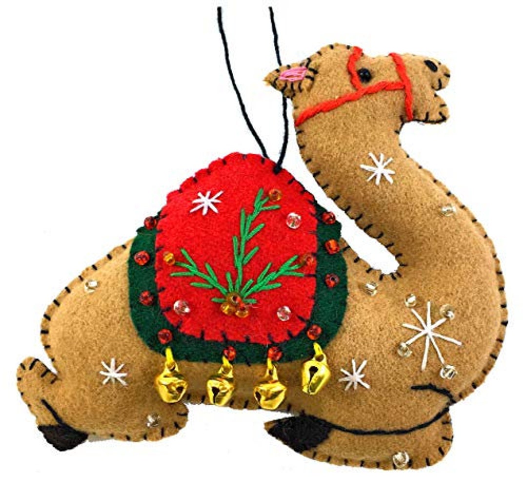 Sitting Camel Christmas Tree Ornament With Bells Handmade - Etsy