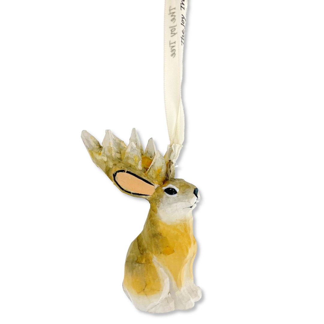 Jackalope Ornament Wood Carved Art Hanging Figurine Jack - Etsy