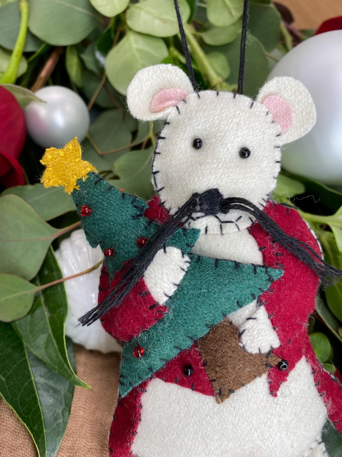 Rat Christmas Decoration Holiday Mouse Ornament for Christmas Tree ...