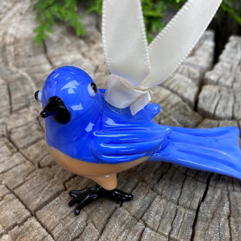 Blue Glass Bird - Etsy