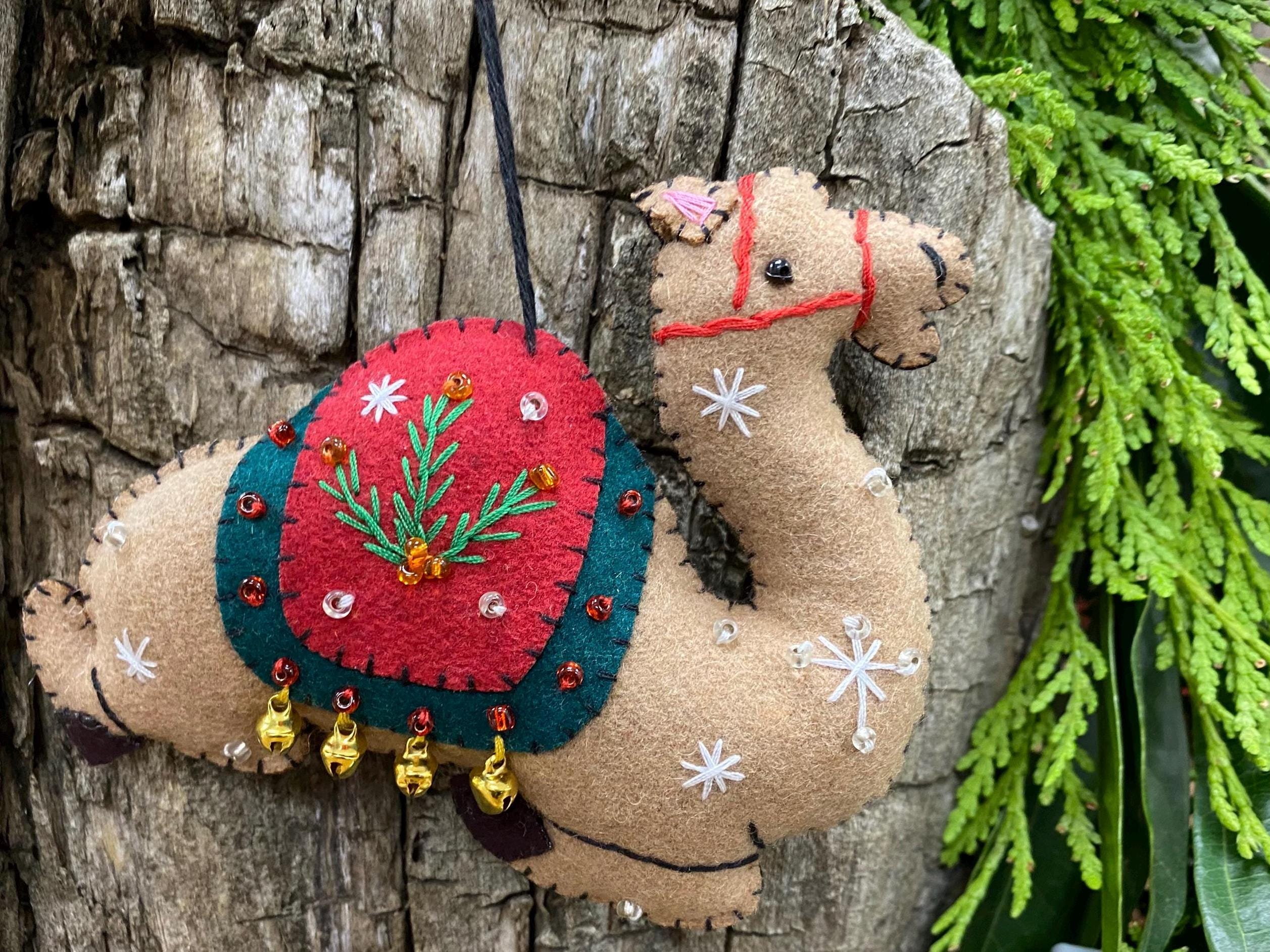 Sitting Camel Christmas Tree Ornament With Bells - Handmade - Etsy