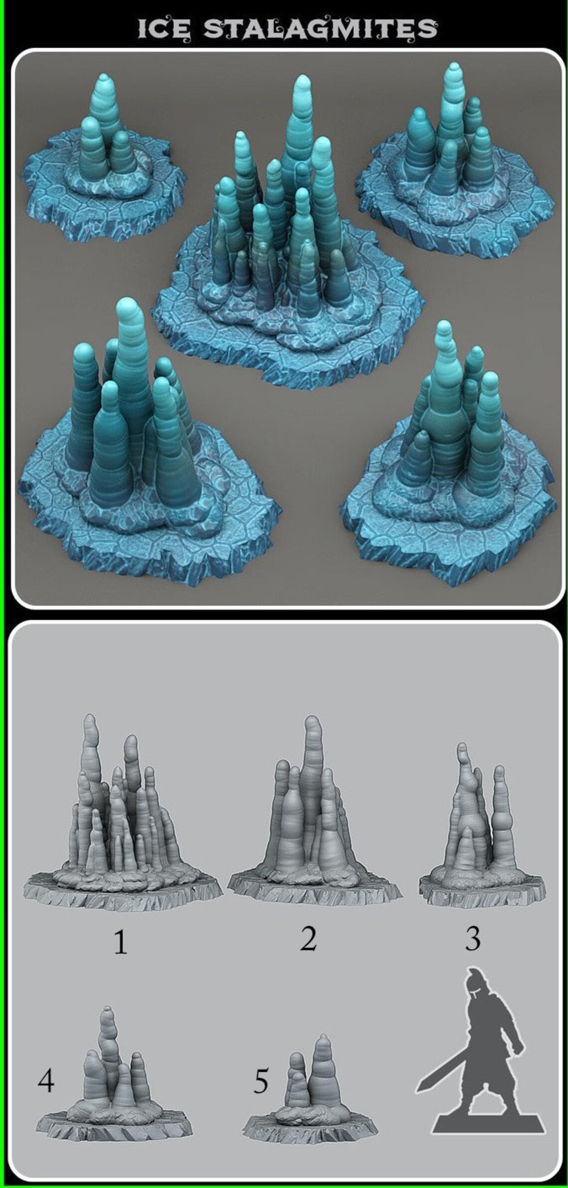 Ice Stalagmites Print Your Monsters DND Terrain AU - Etsy Canada