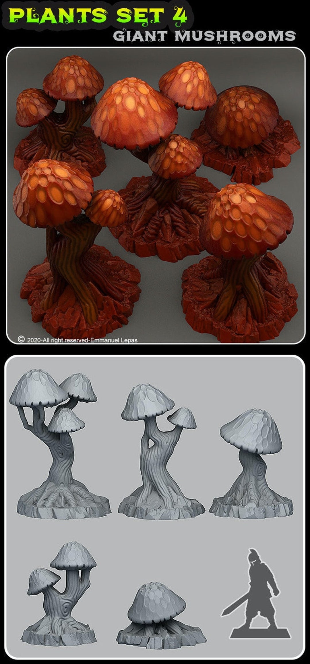Giant Mushrooms Print Your Monsters DND Terrain AU - Etsy Australia